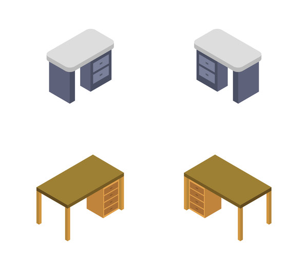 Shapes Encapsulated Postscript isometric table vector