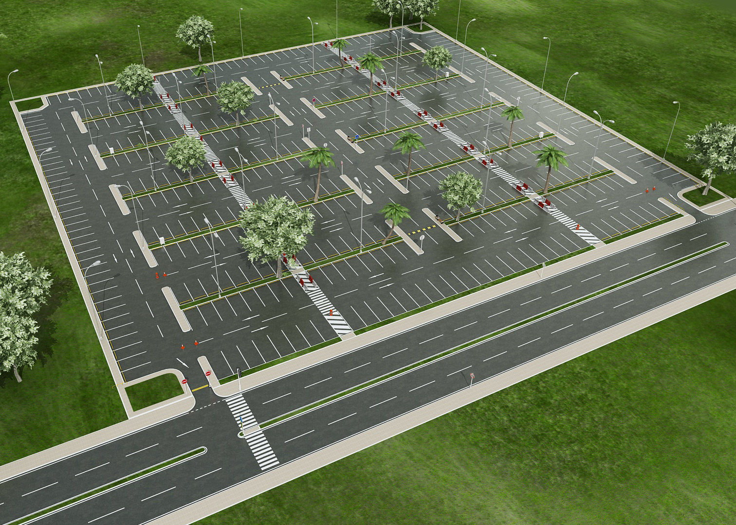 3D realistic car park 2 - TurboSquid 1530656