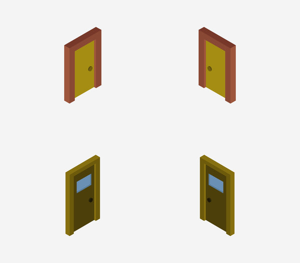 Shapes Encapsulated Postscript isometric door vector