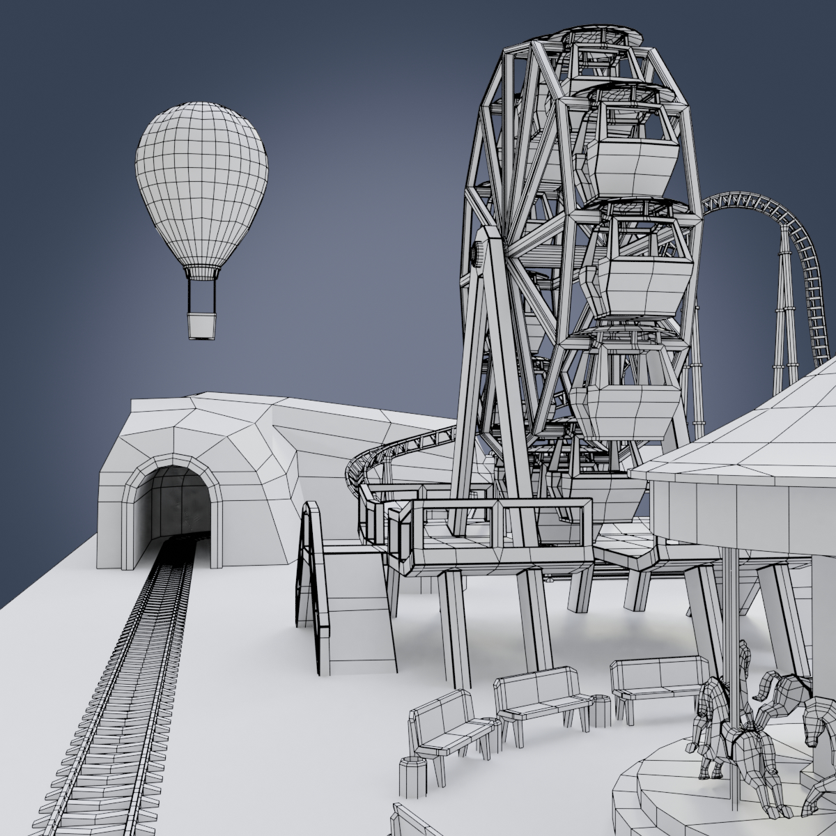 Amusement park 3D model - TurboSquid 1531084
