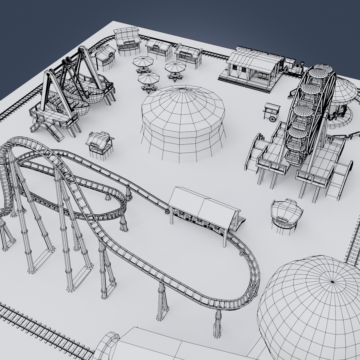 Amusement park 3D model - TurboSquid 1531084