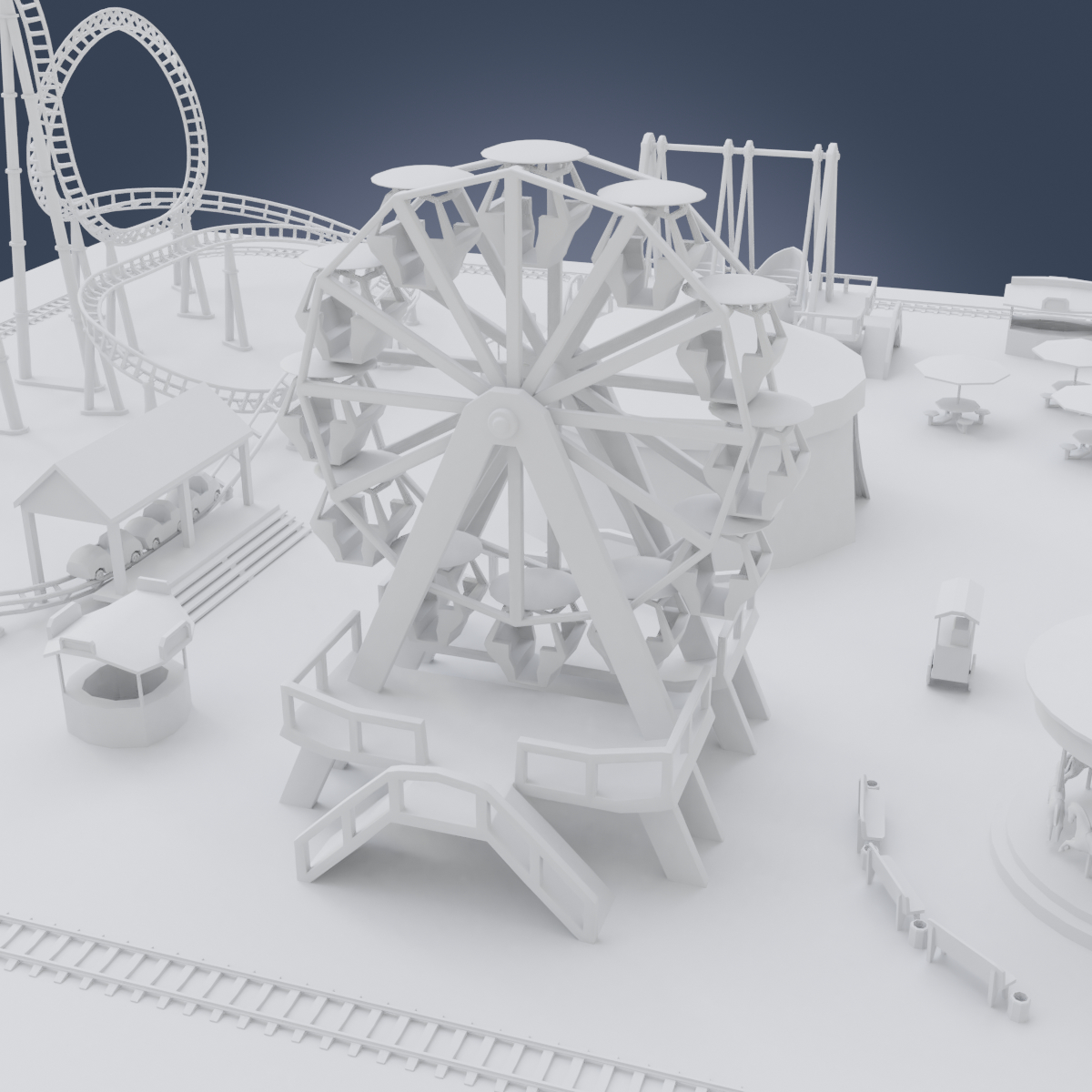 Amusement park 3D model - TurboSquid 1531084