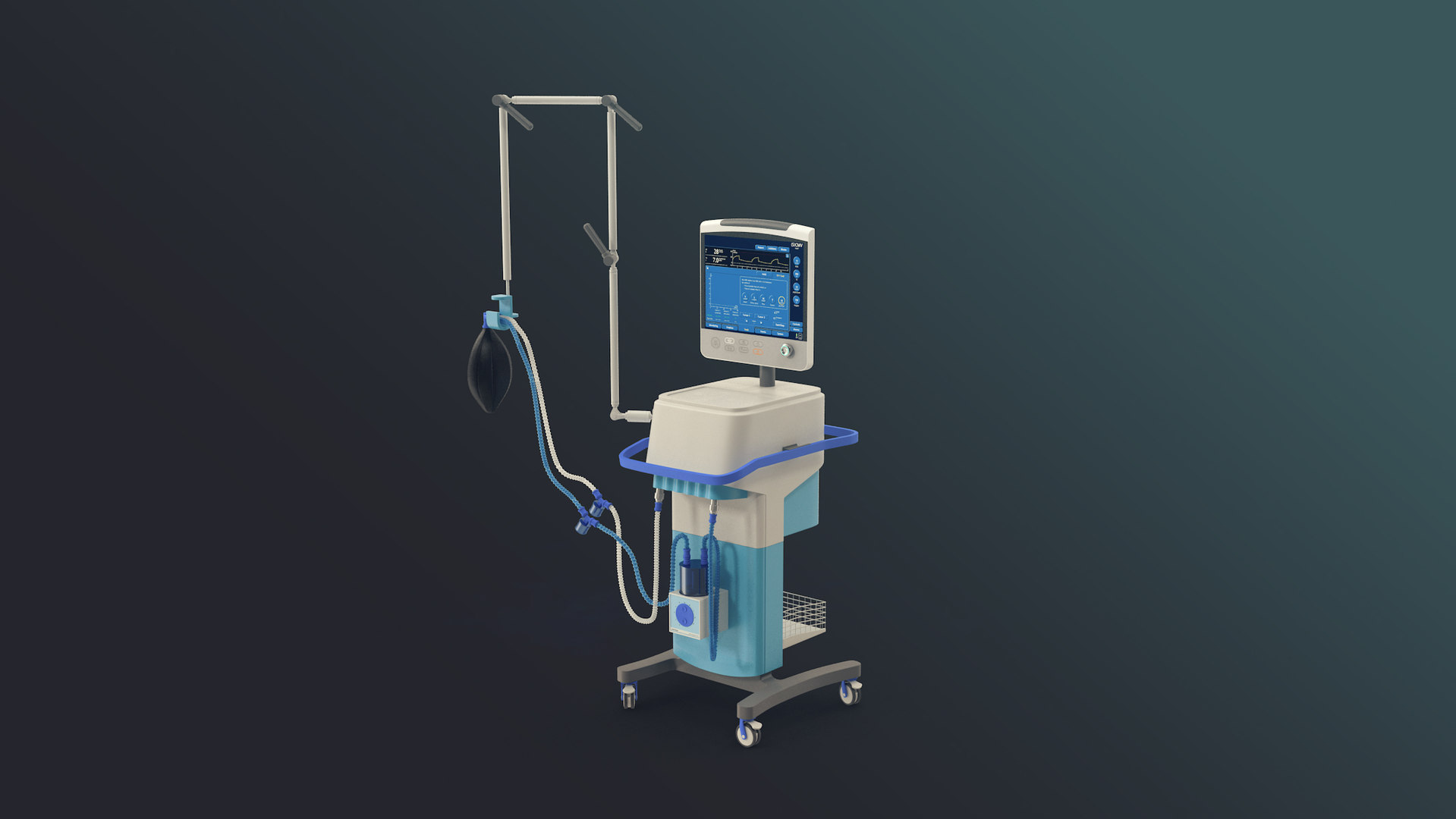 Hospital ventilator model - TurboSquid 1531279