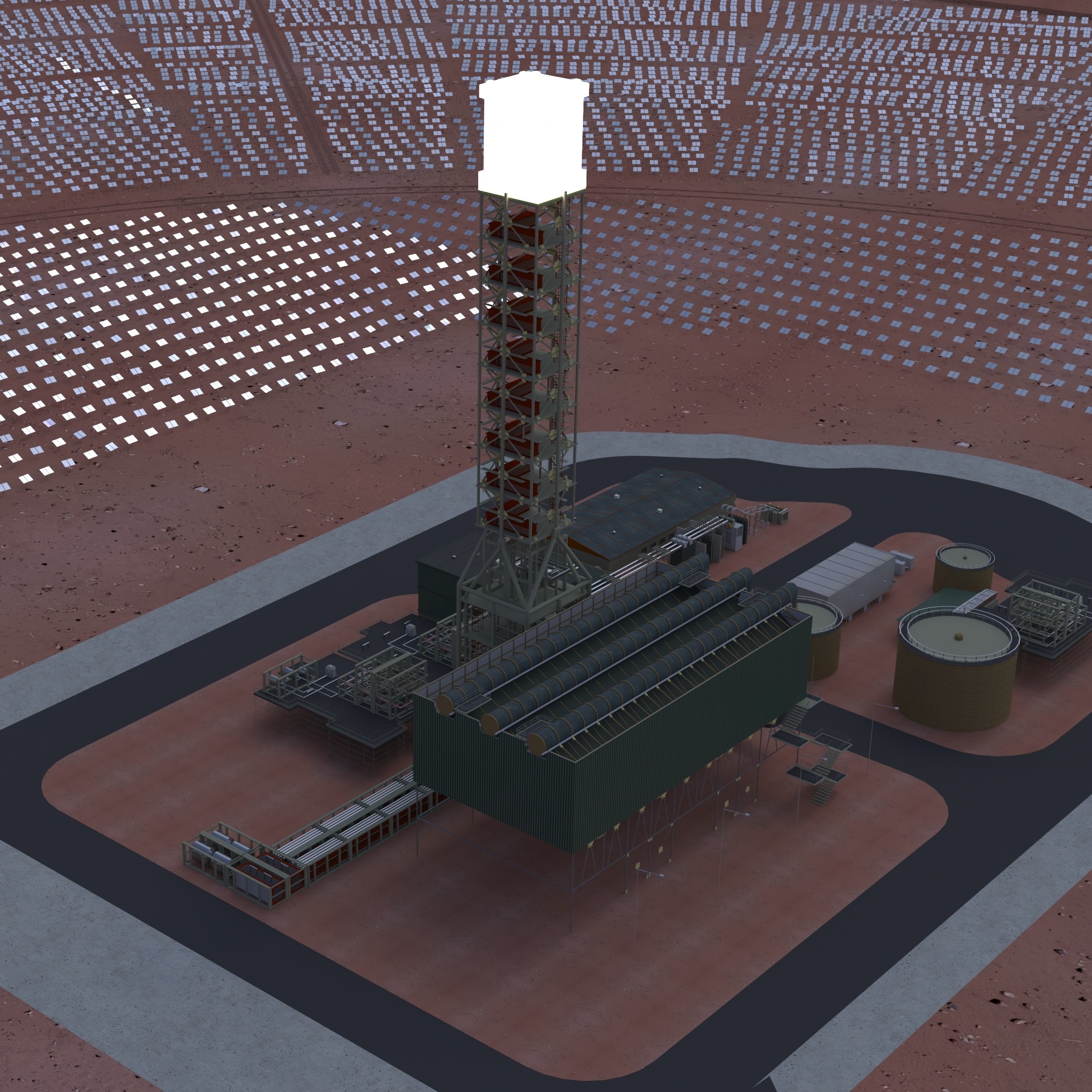 3D solar power plant model - TurboSquid 1531262