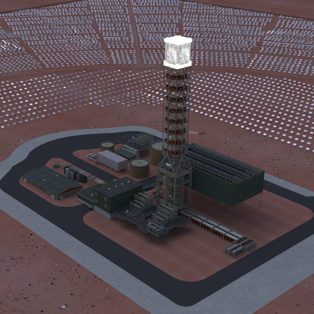 3D solar power plant model - TurboSquid 1531262