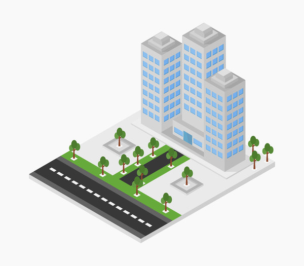 Shapes Encapsulated Postscript isometric skyscraper vector