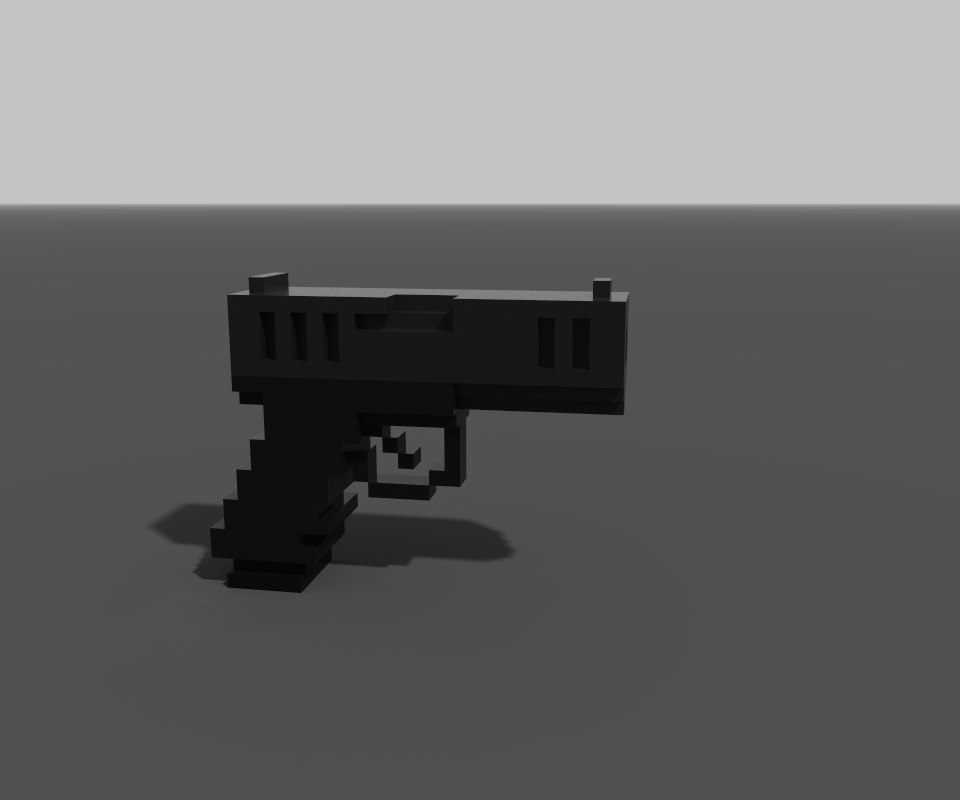 3D voxel gun - TurboSquid 1531669