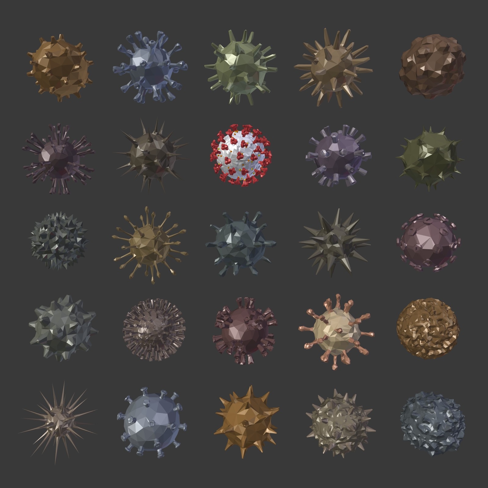 3D virus origami pack - TurboSquid 1528796