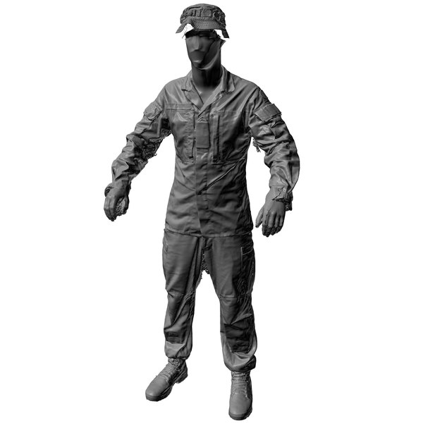 3D Scan - ADF Australian Multi Cam Uniform AMCU Barracks Uniform Modelo ...