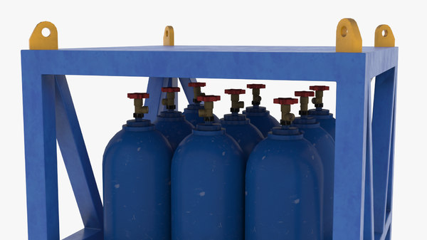 Gas bottle rack 3D - TurboSquid 1532141