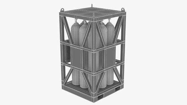 Gas bottle rack 3D - TurboSquid 1532141