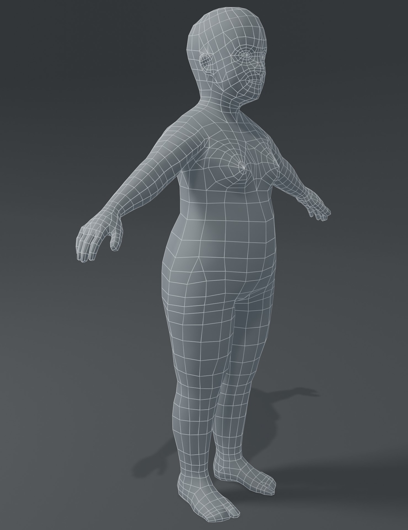 3D fat girl kid child - TurboSquid 1532192