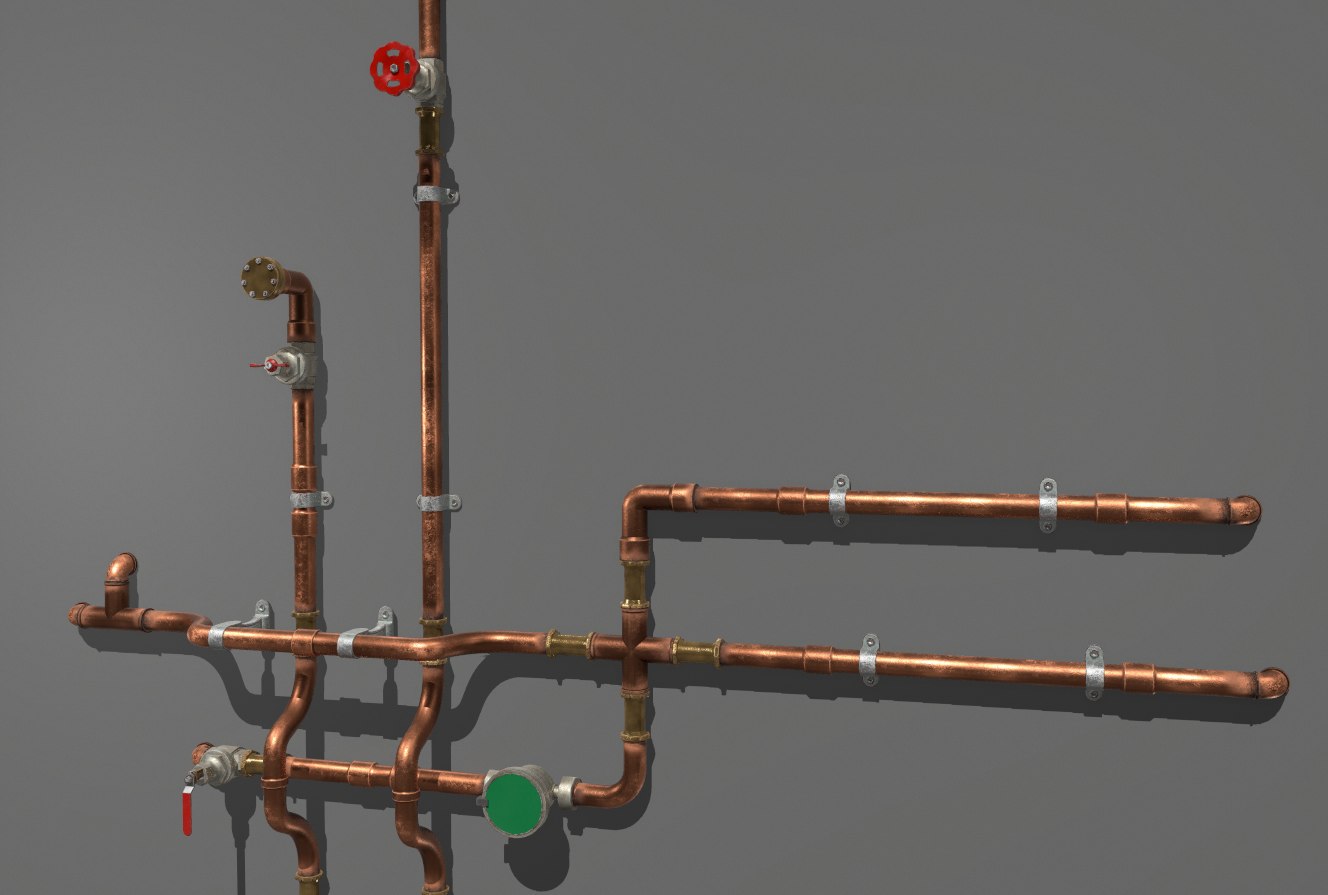 3D water pipes - TurboSquid 1532175