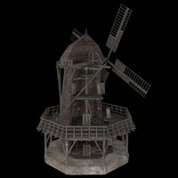 windmill old 3d model