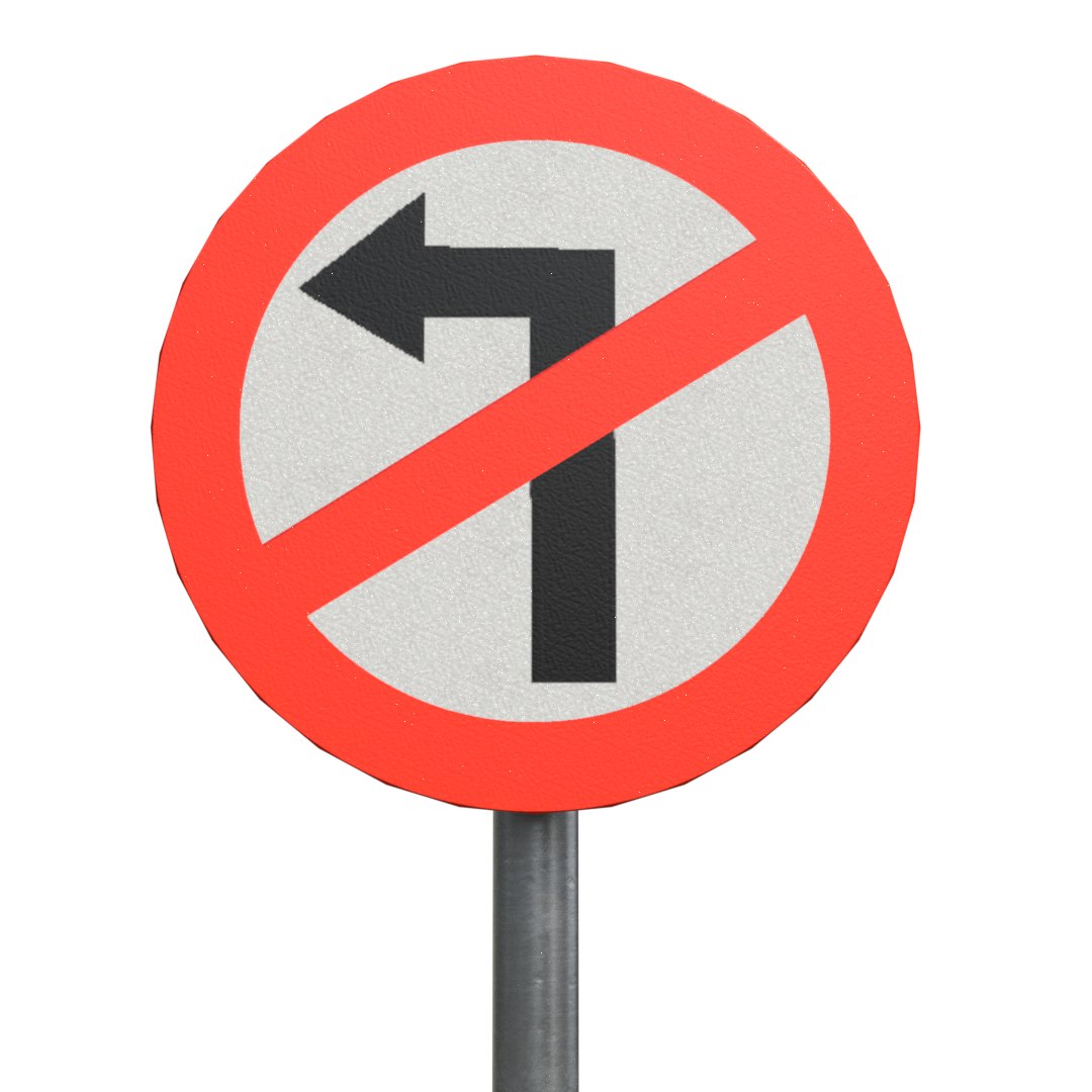 3D left roadsign - TurboSquid 1532470