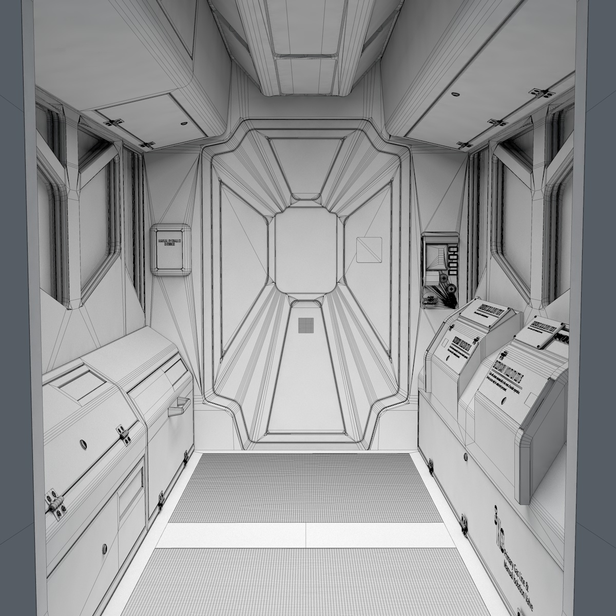 Interior spaceship spacestation sides 3D model - TurboSquid 1532691
