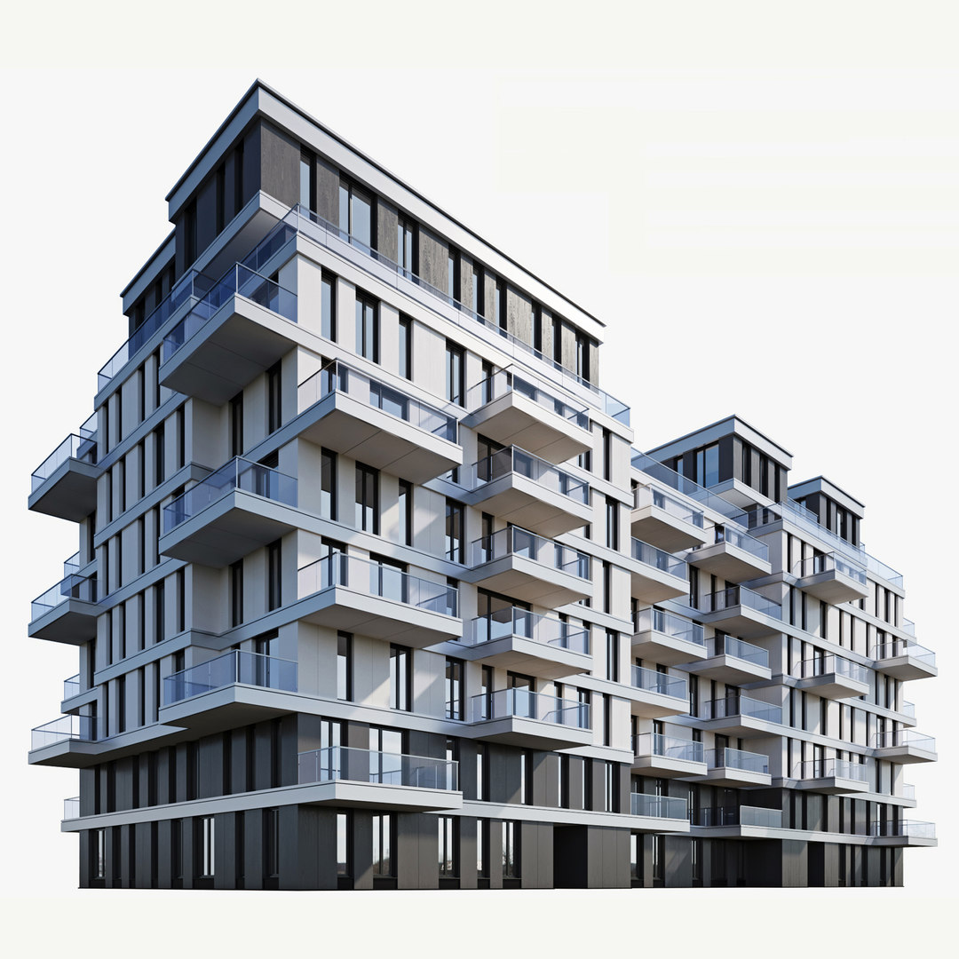 3D modern residential building model - TurboSquid 1532523