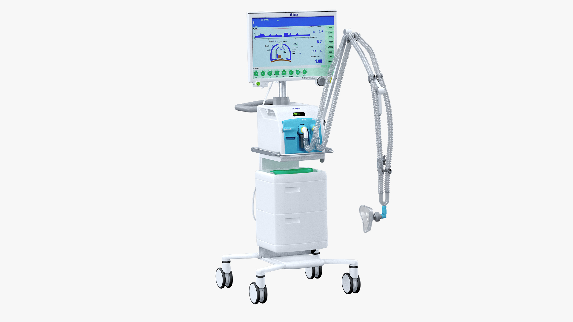 modèle 3D de Ventilation system Drager Evita 500 - TurboSquid 1532567