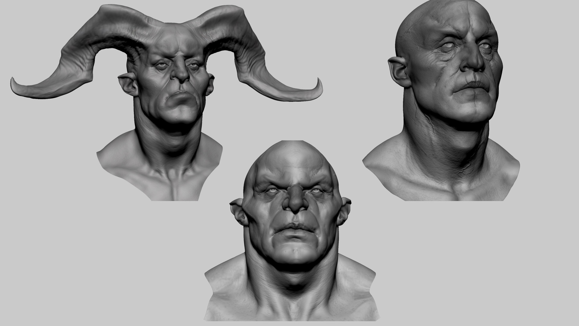Creature heads 3D model - TurboSquid 1532572