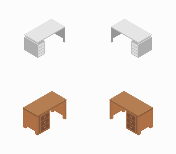 Shapes Encapsulated Postscript isometric office desk