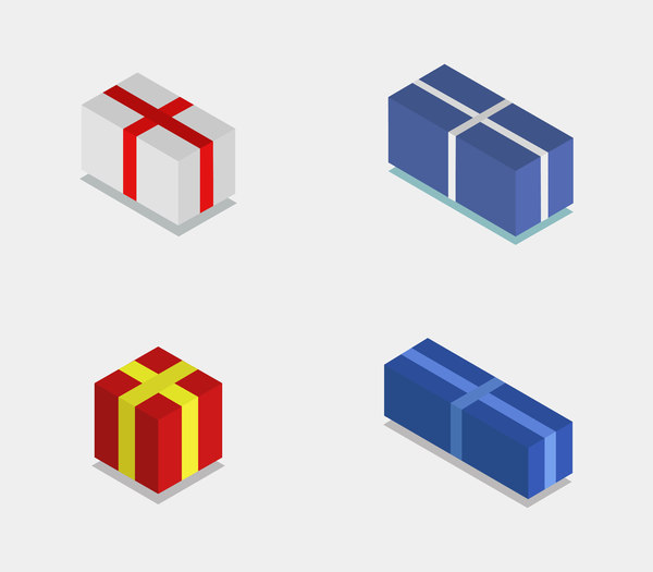 Shapes Encapsulated Postscript isometric gift vector