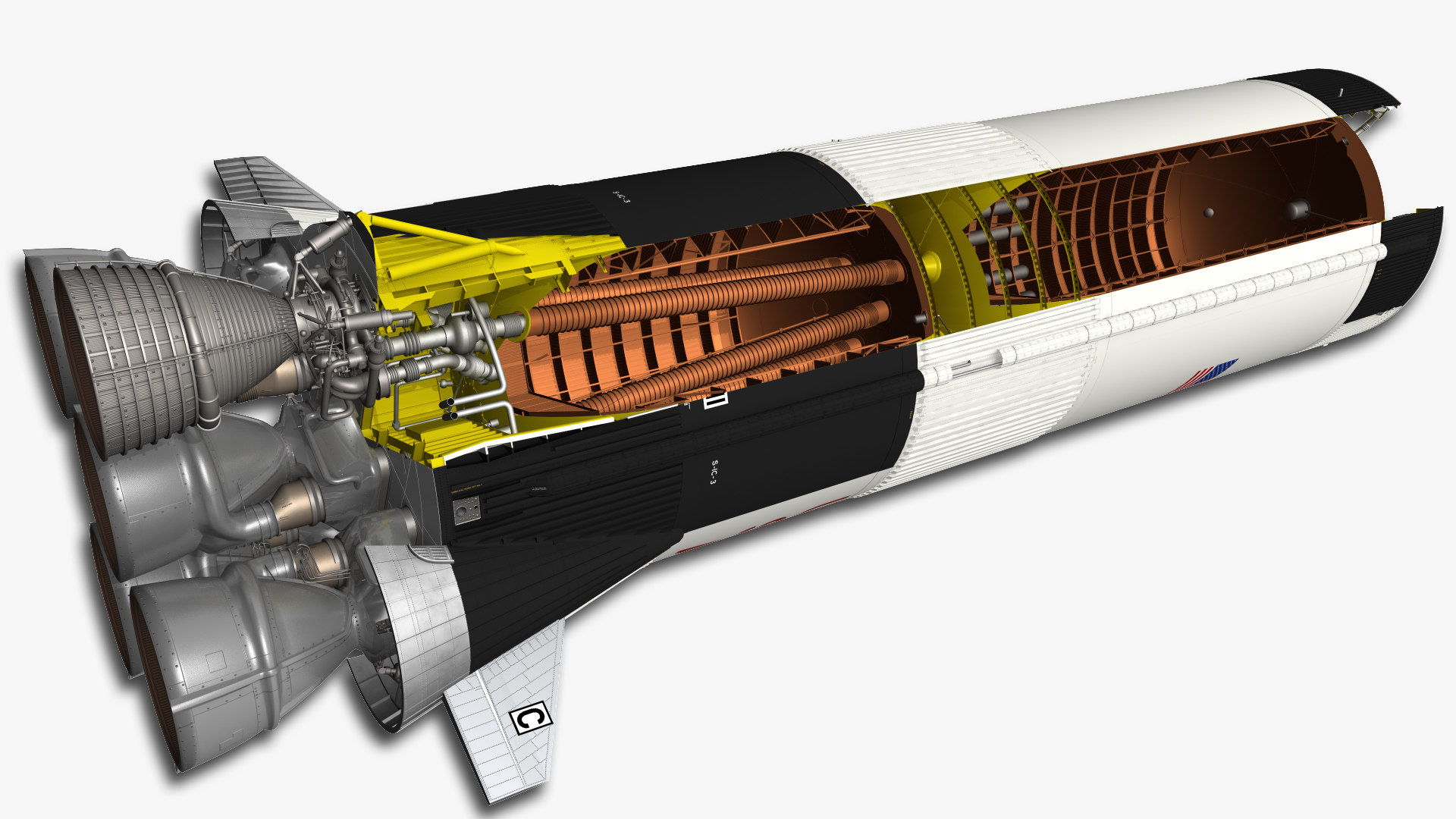 3D saturn v s-ic stage model - TurboSquid 1533854