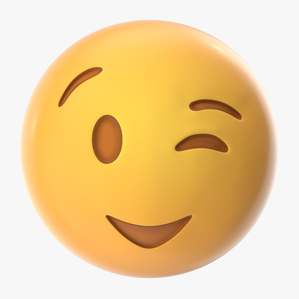 Zwinkern Emoji 3D-Modell - TurboSquid 1533125
