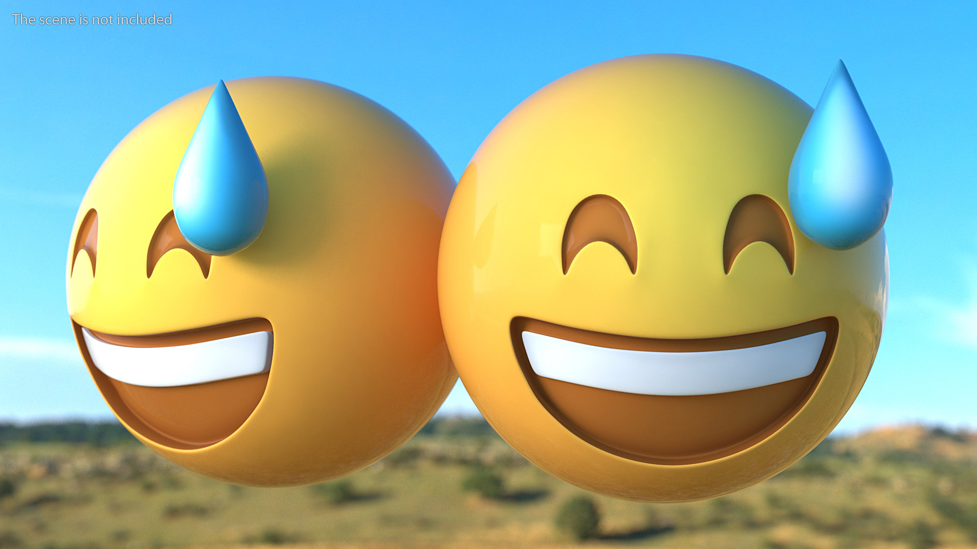 Smiling Sweat Emoji 3D TurboSquid 1533422