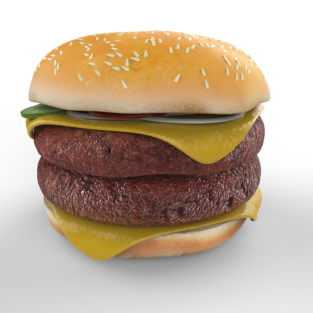 Patties double cheeseburger cheese 3D model - TurboSquid 1533350