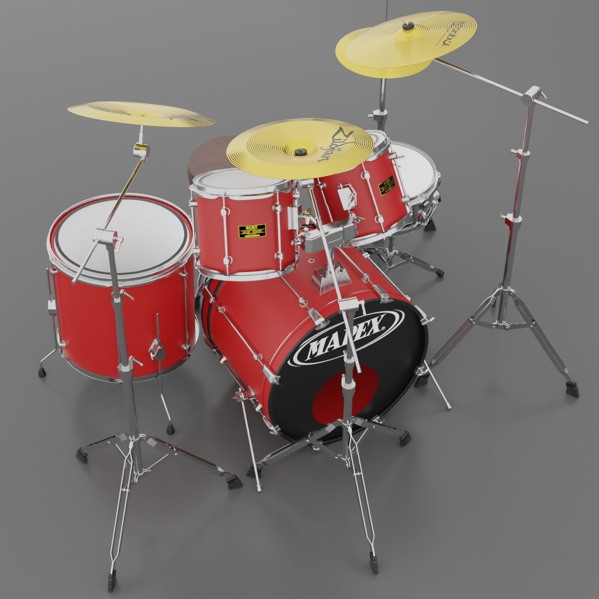 mapex drum kit 3d model