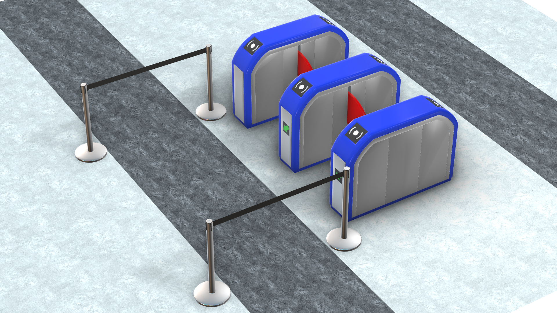 Access control barrier model - TurboSquid 1533570
