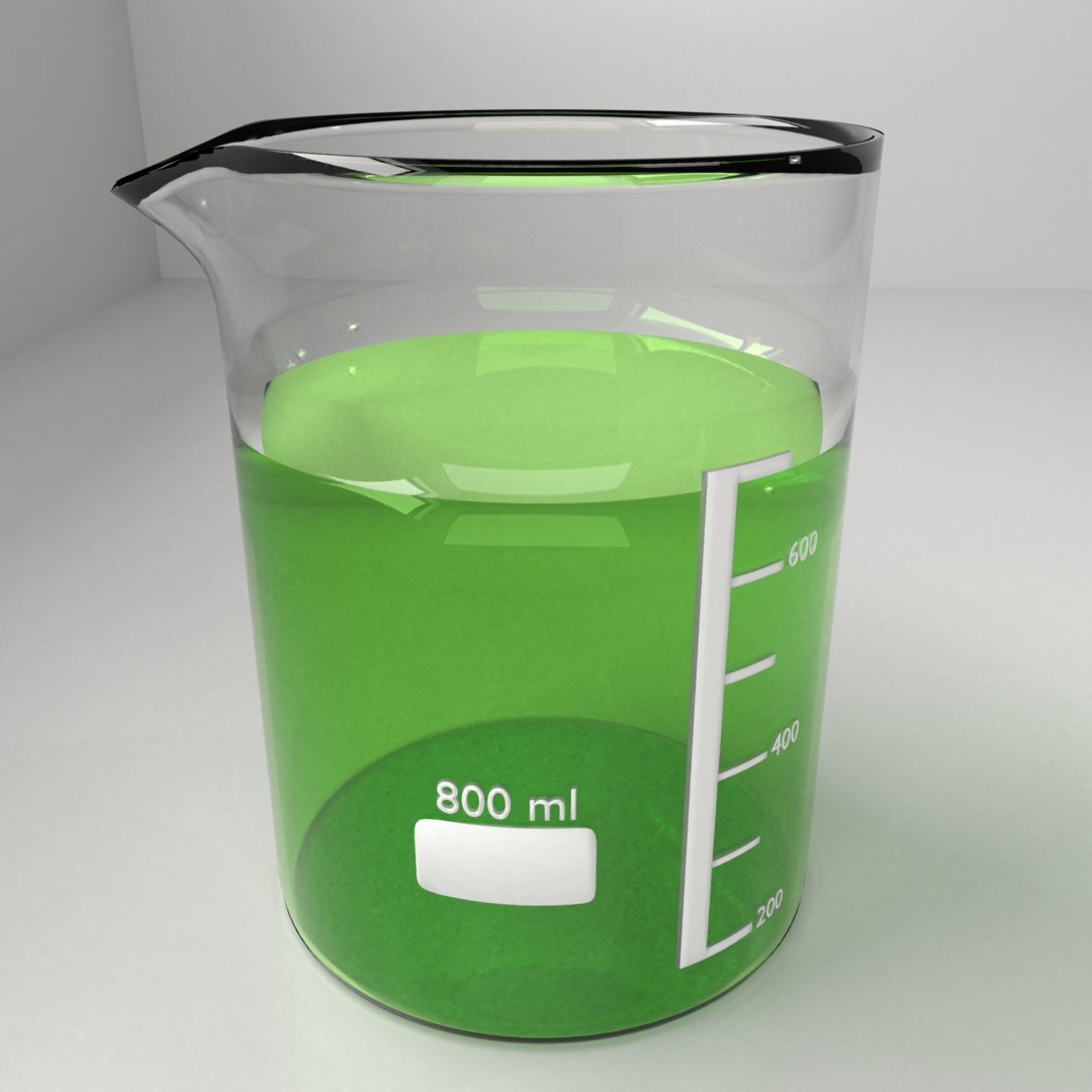 3D 800ml glass beaker liquid - TurboSquid 1533682