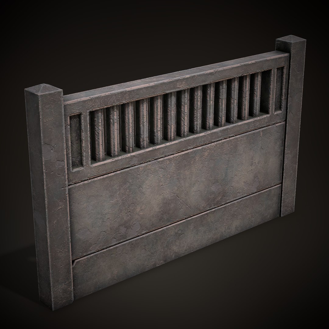 Concrete fence 3D model - TurboSquid 1534070