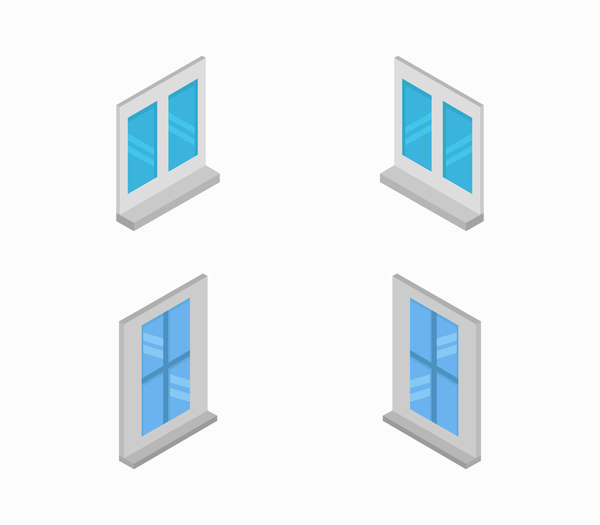Shapes Encapsulated Postscript isometric window vector