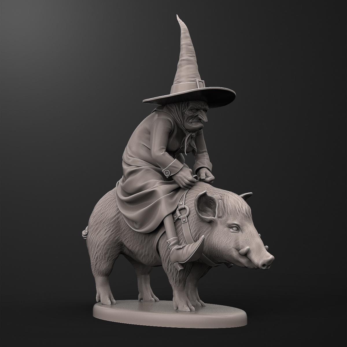 Witch ride pig print 3D model - TurboSquid 1534370