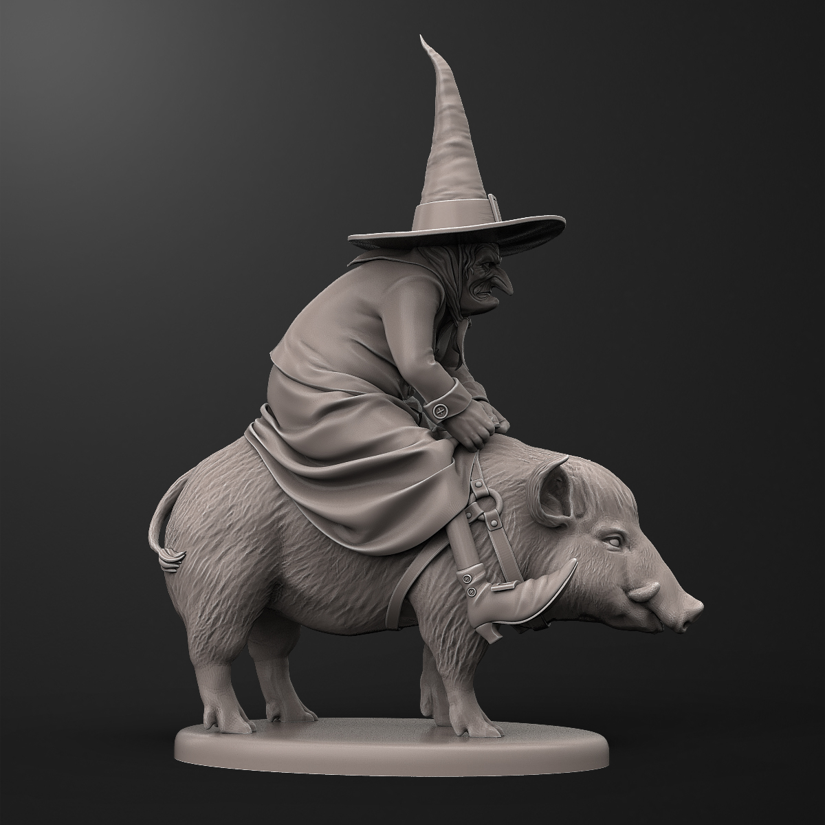 Witch ride pig print 3D model - TurboSquid 1534370