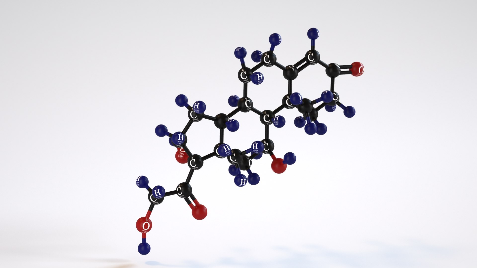 3D cortisol molecular model - TurboSquid 1534648