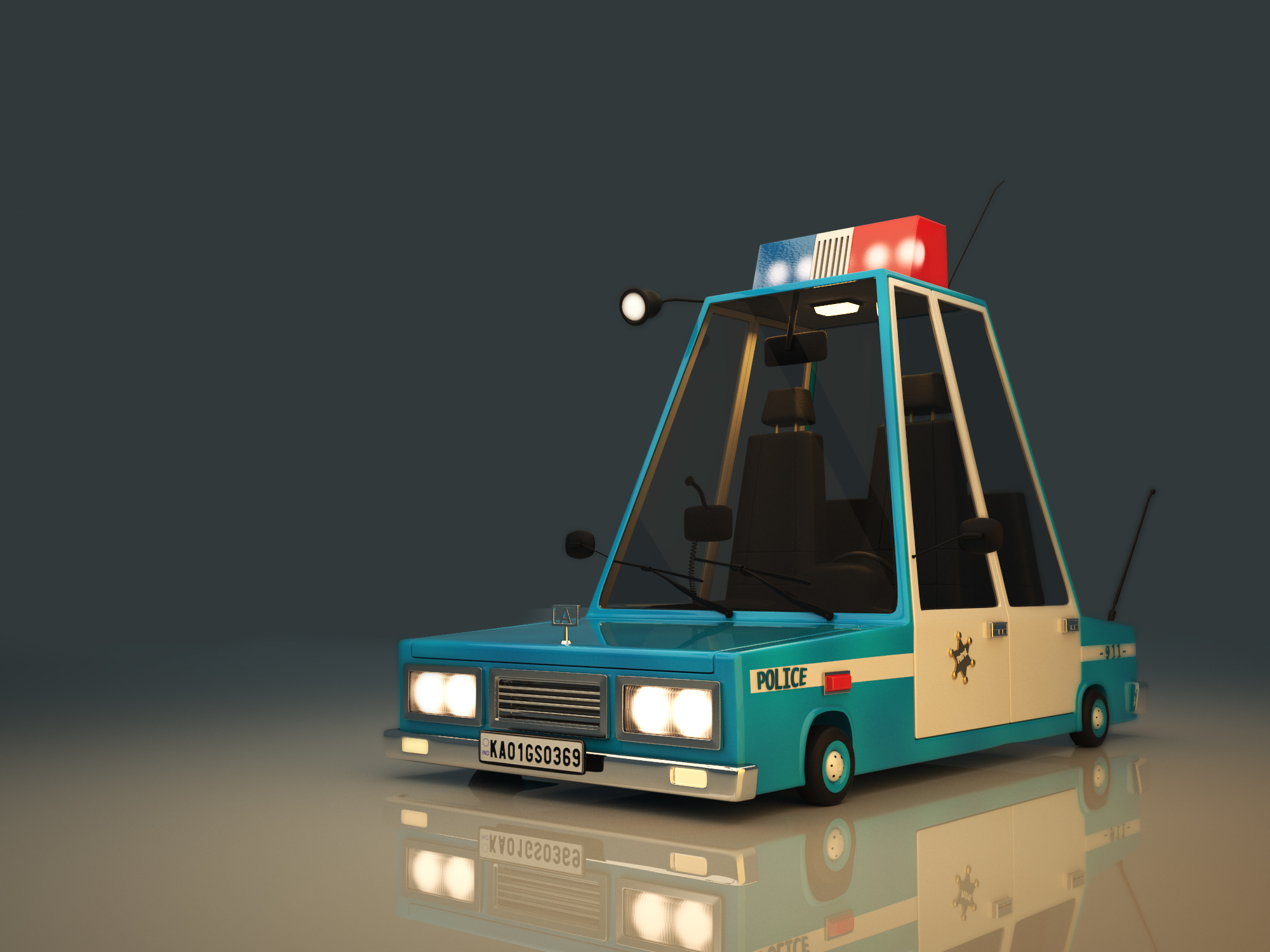 3D stylized police car - TurboSquid 1534752