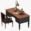 english regency style writing desk 3d model