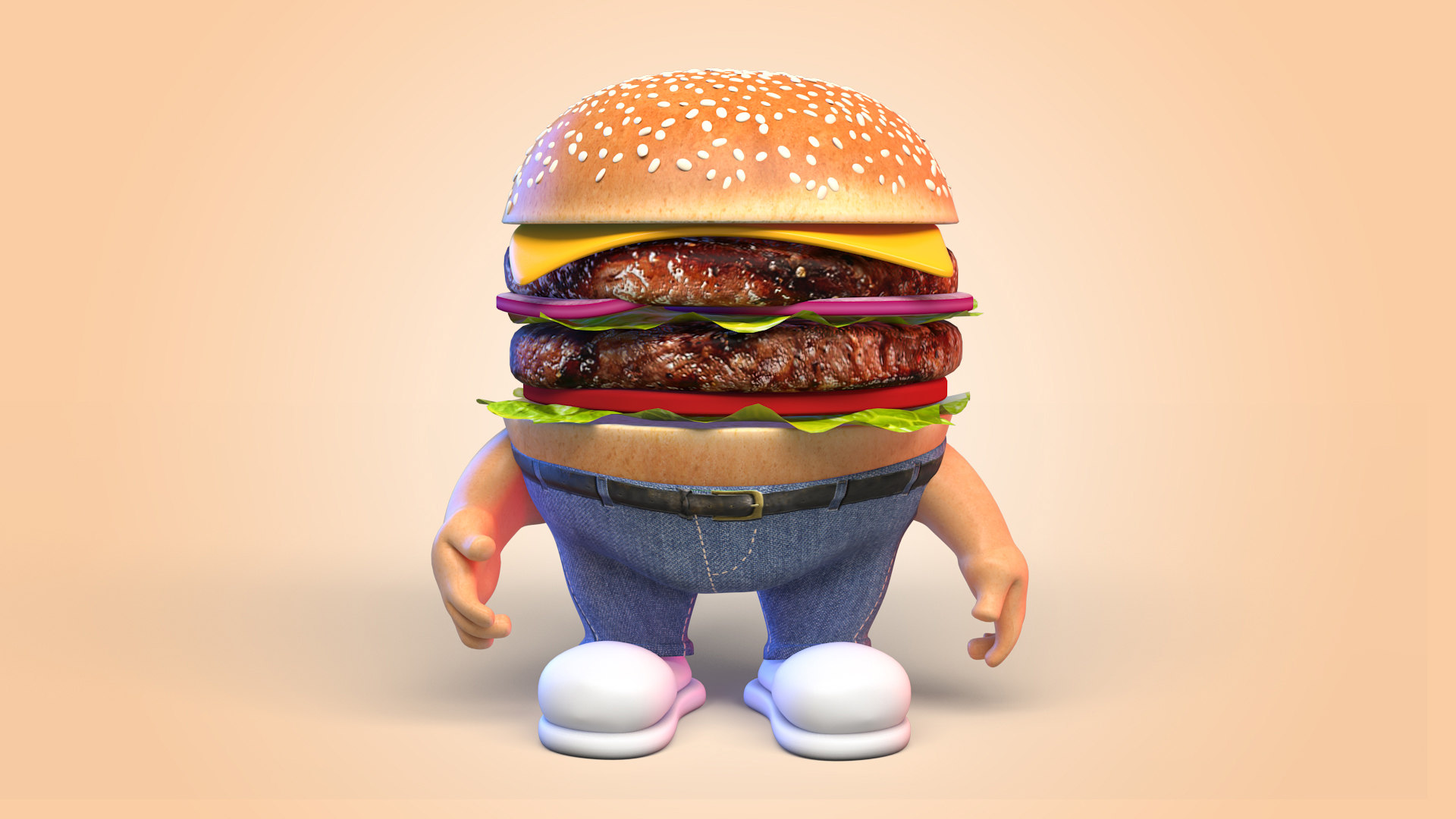 3D burger character man model - TurboSquid 1535603