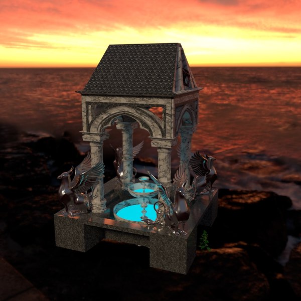 modèle 3D de Base de fontaine avec des griffons - TurboSquid 1535673