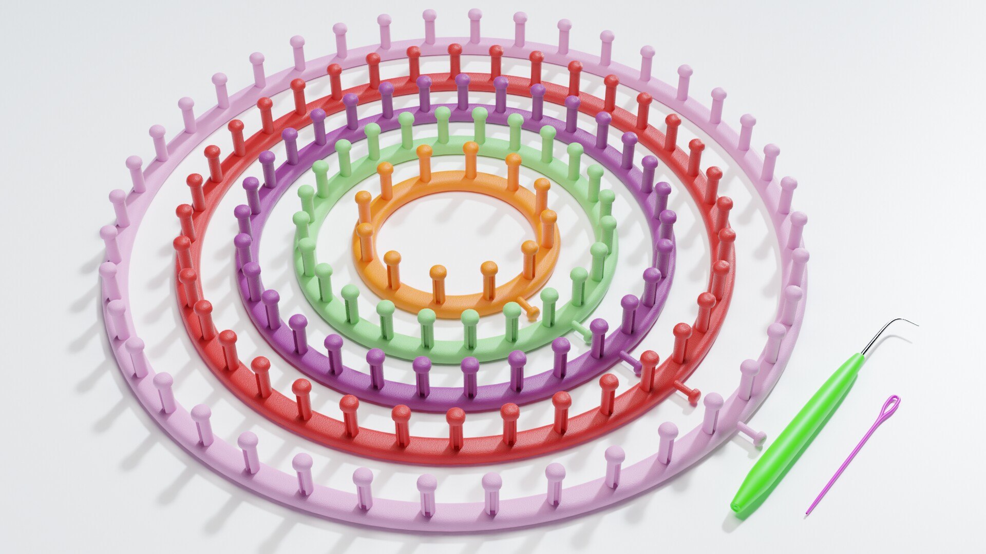 3D model set knitting looms - TurboSquid 1535842