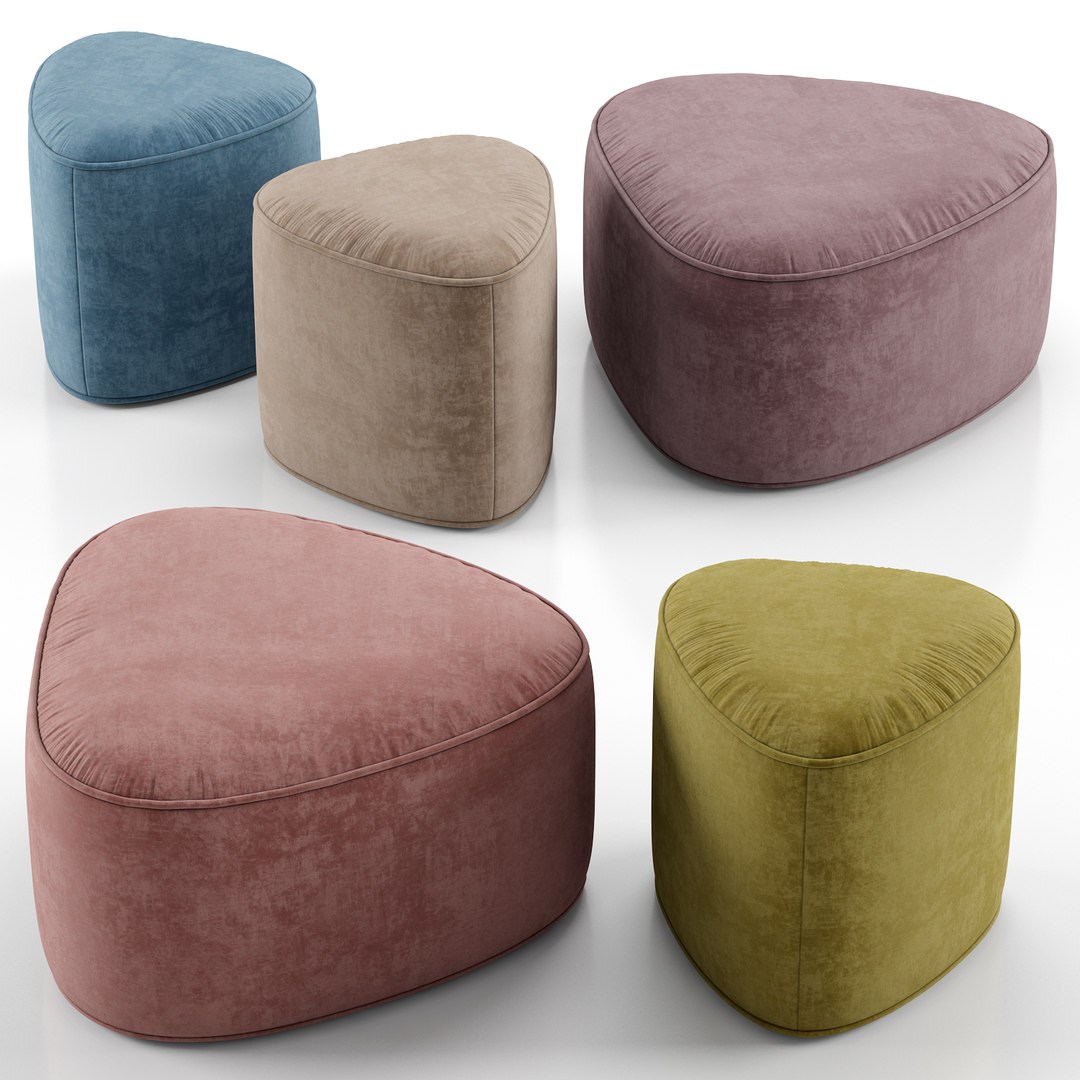 3D model pebble ottoman - west - TurboSquid 1535851