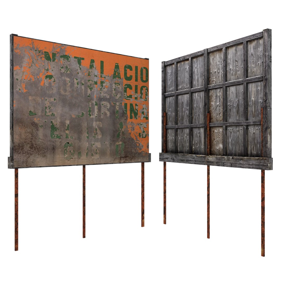 Old billboard board model - TurboSquid 1536007