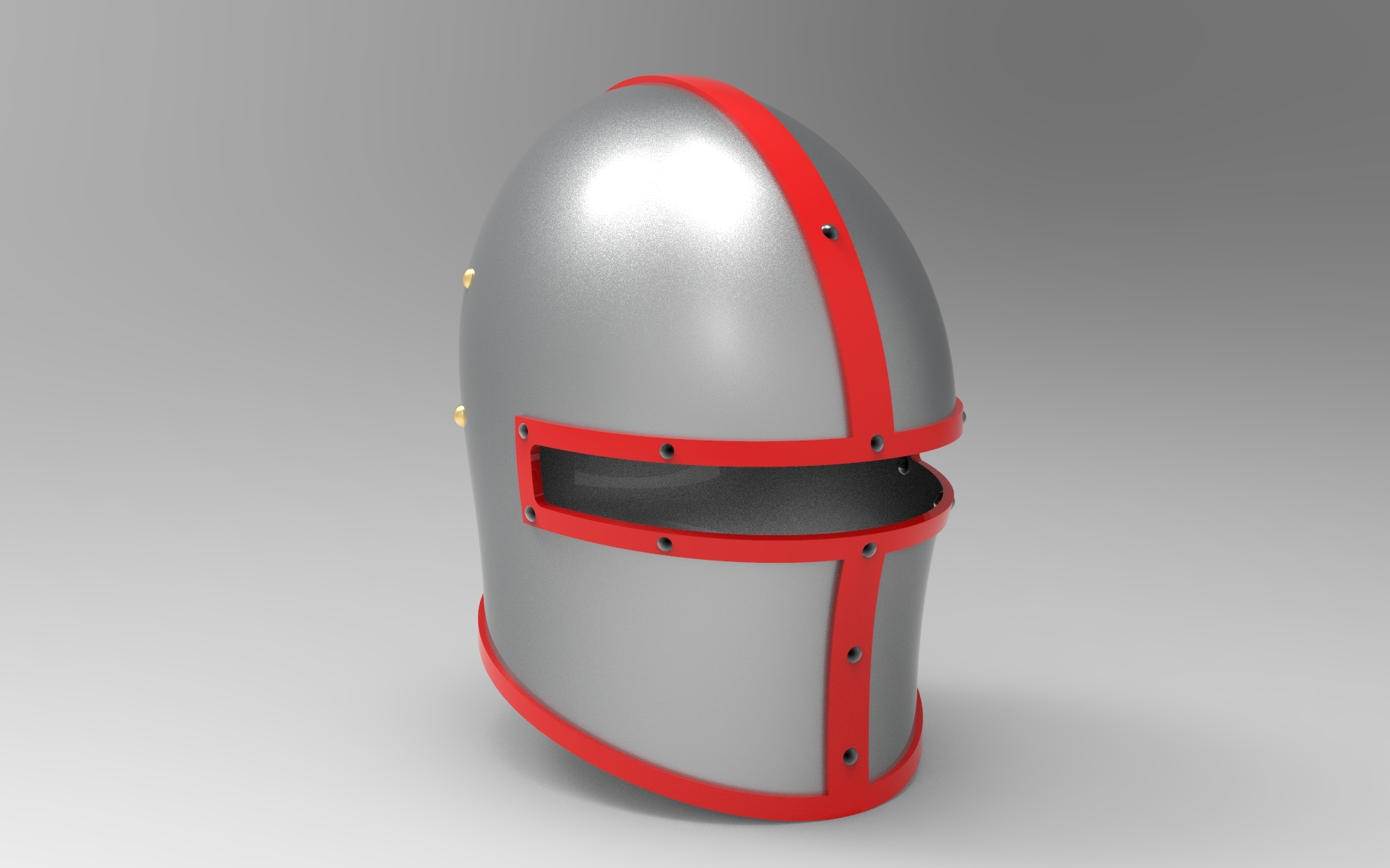 modèle 3D de Chevalier Grand heaume Barbute - Casque Low-poly ...