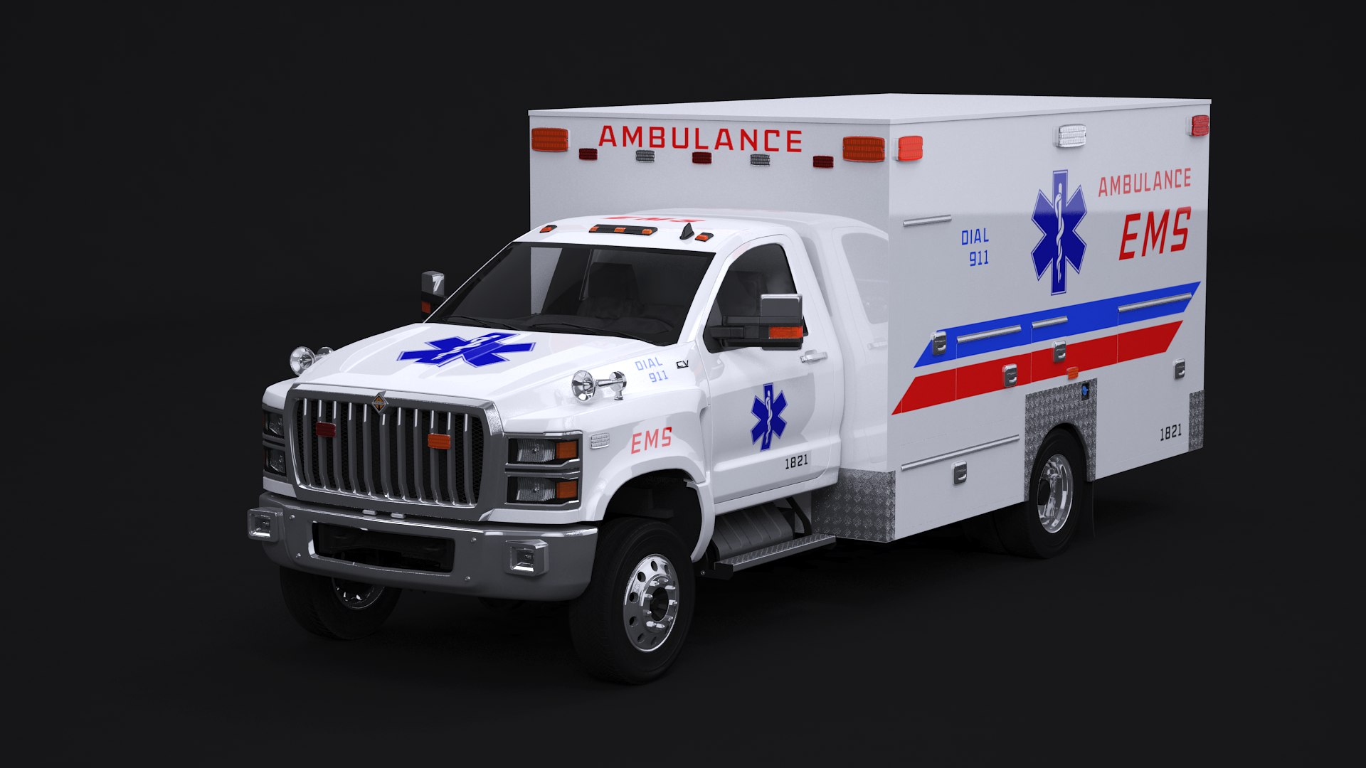 International cv ems ambulance 3D model - TurboSquid 1537218
