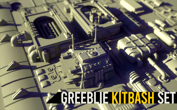3d futuristic bolts nuts model