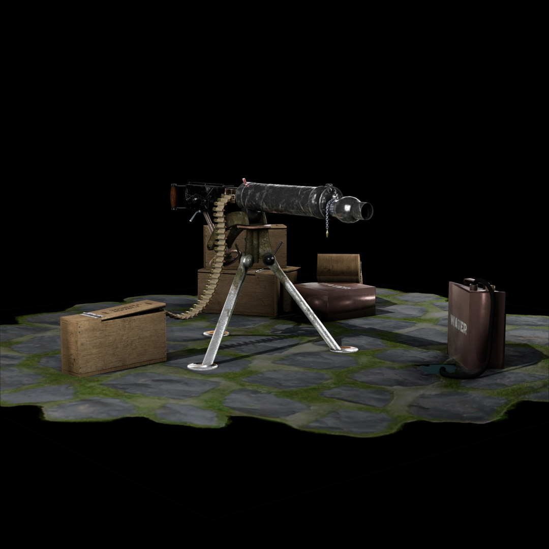 3D vickers machine gun 2 model - TurboSquid 1537789