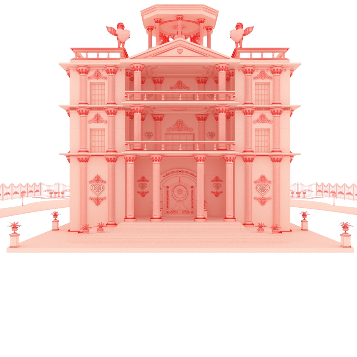 3D angel palace model - TurboSquid 1538114