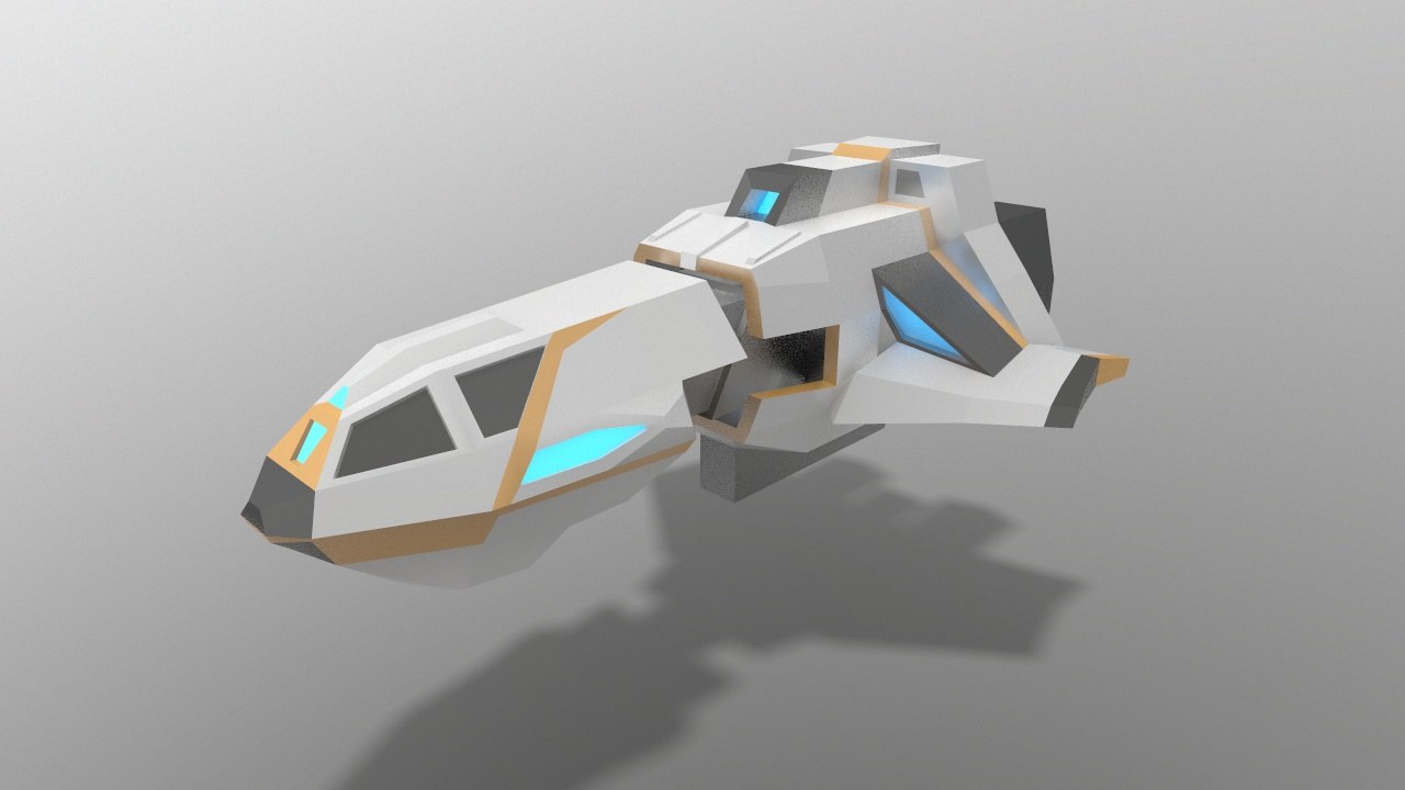 Low-poly sci-fi space aircraft 3D - TurboSquid 1538265